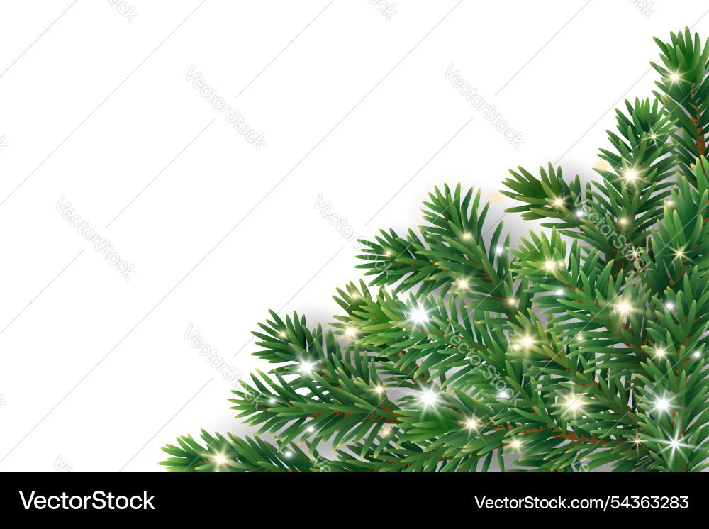 Christmas Fir Tree Garland Royalty Free Vector Image