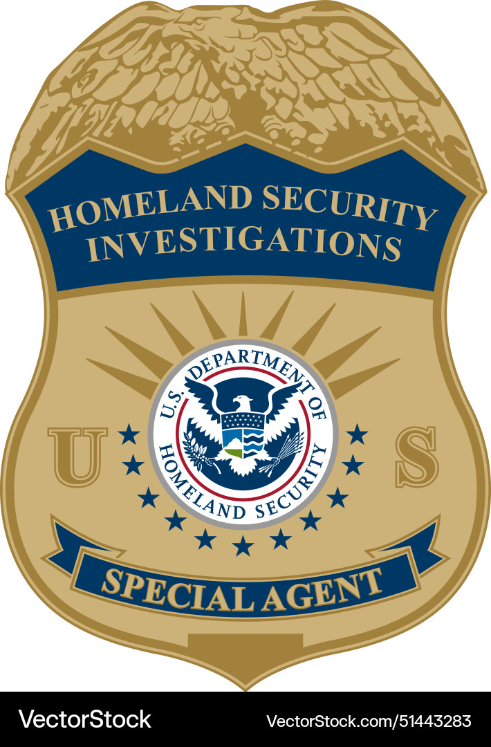Homeland Security Special Agent Badge Royalty Free Vector