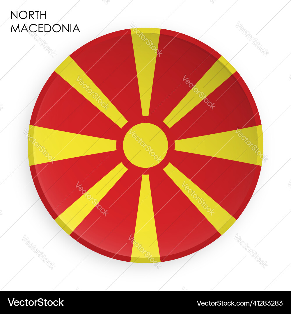 North macedonia flag icon in modern neomorphism Vector Image