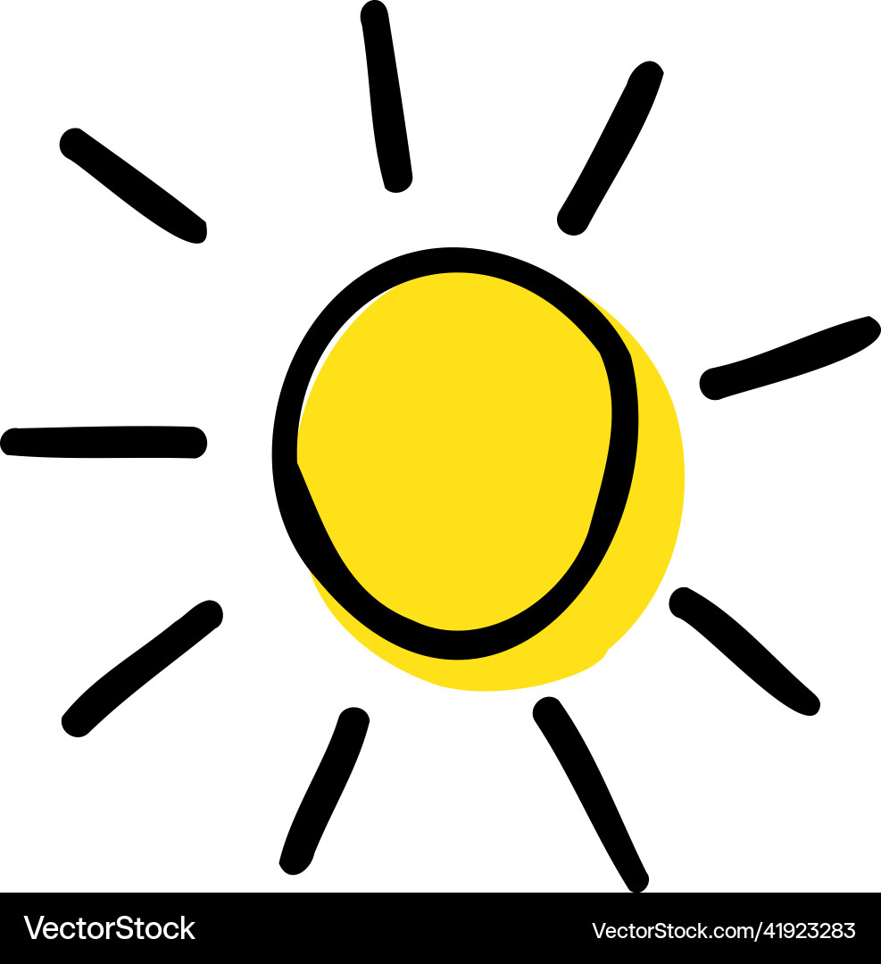 Sun stylish icon for weather forecast Royalty Free Vector