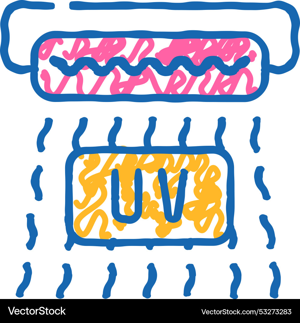 Ultraviolet waves icon doodle Royalty Free Vector Image