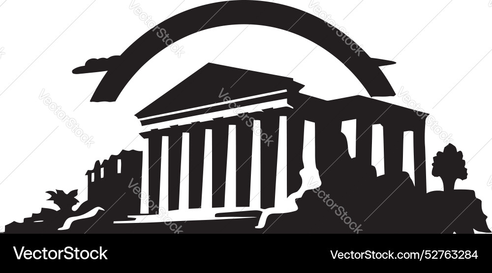 Ancient greek architectural masterpieces logo Vector Image