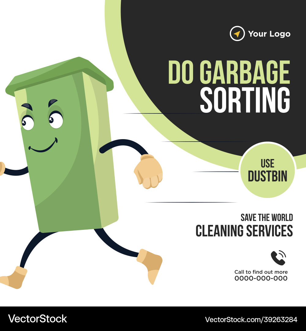 Banner design of use dustbin Royalty Free Vector Image