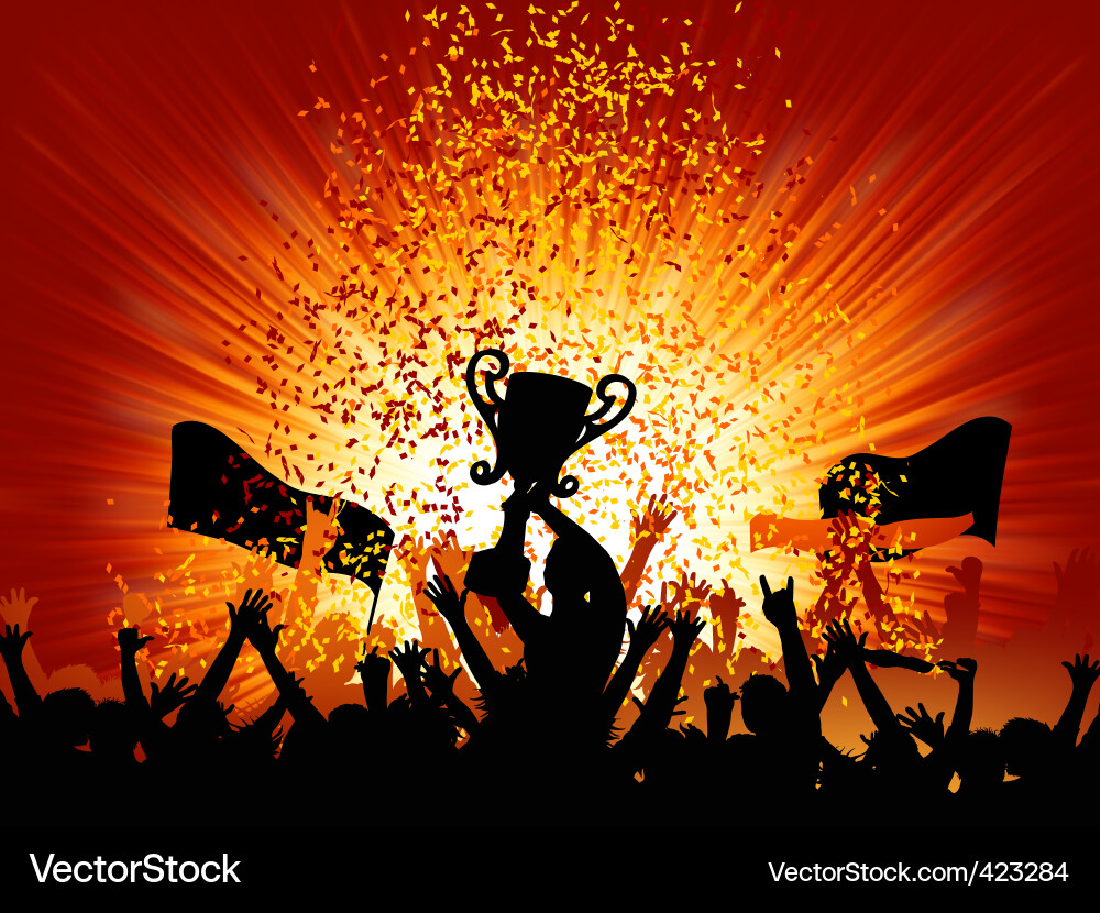 Cheering crowd Royalty Free Vector Image - VectorStock