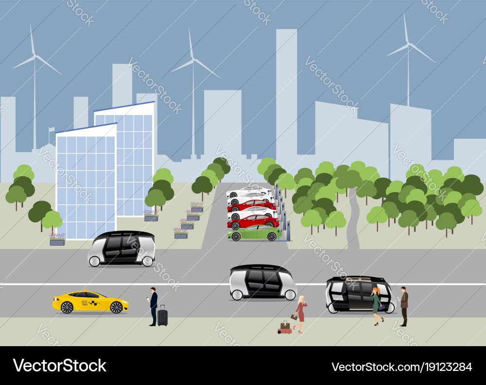 City of the future concept Royalty Free Vector Image