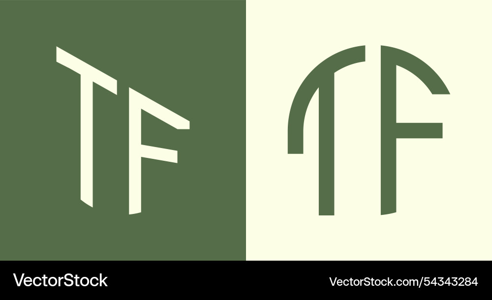 Creative simple initial letters tf logo designs Vector Image