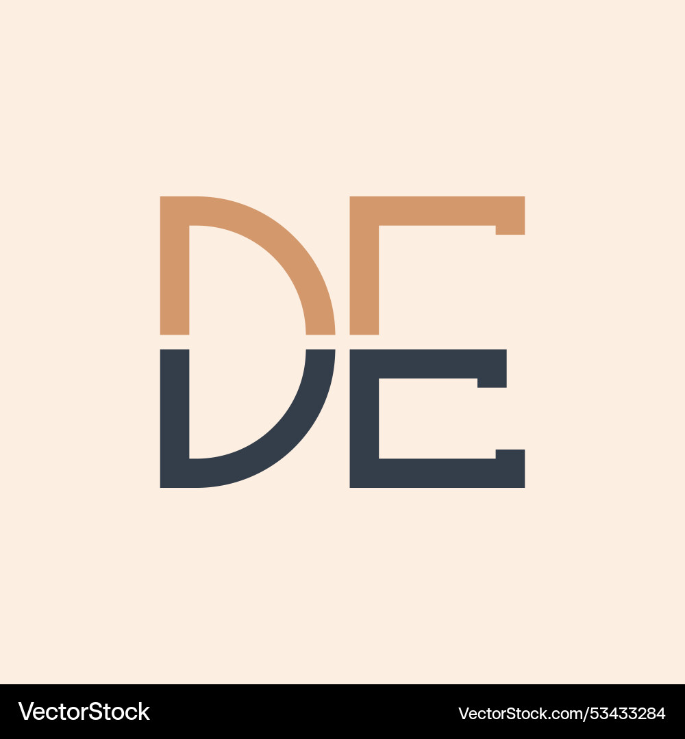 Elegant DE Monogram Logo Royalty Free Vector Image