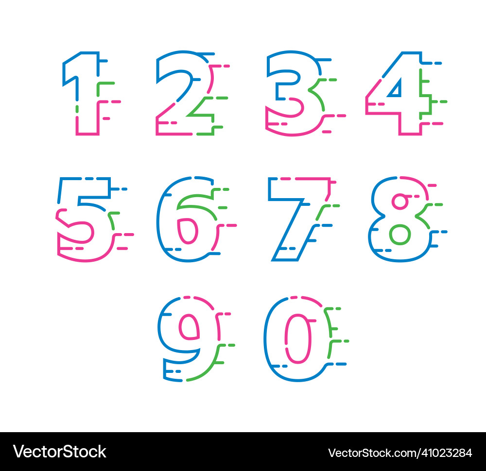 Fast effect line number pack logo Royalty Free Vector Image
