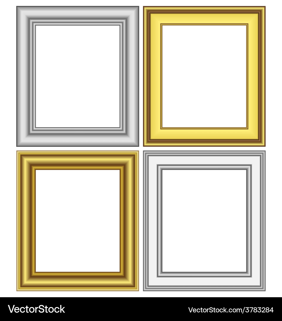 Golden and silver frames Royalty Free Vector Image