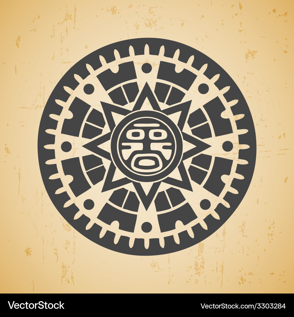 Maya sun Royalty Free Vector Image - VectorStock