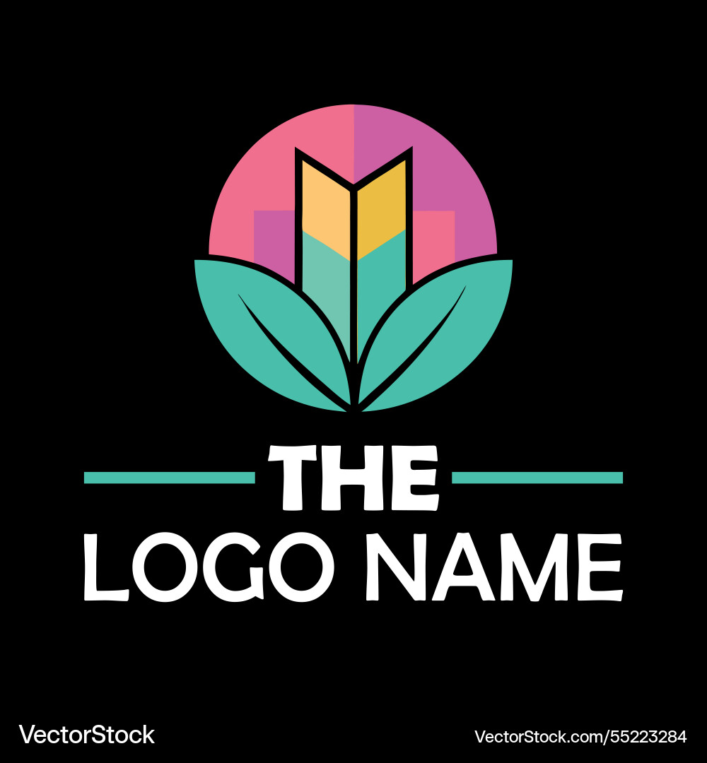 Minimalist simple-shape logo design Royalty Free Vector
