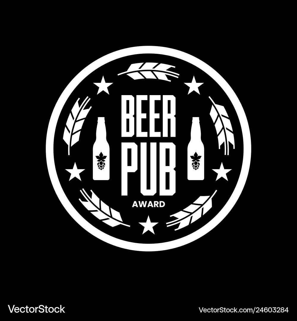 Modern craft beer drink logo sign for bar pub Vector Image