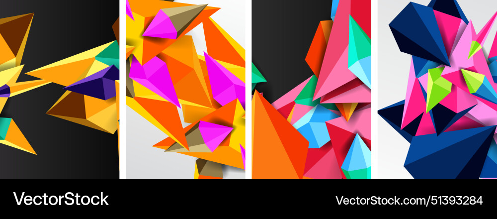 Triangle abstract concepts poster set Royalty Free Vector