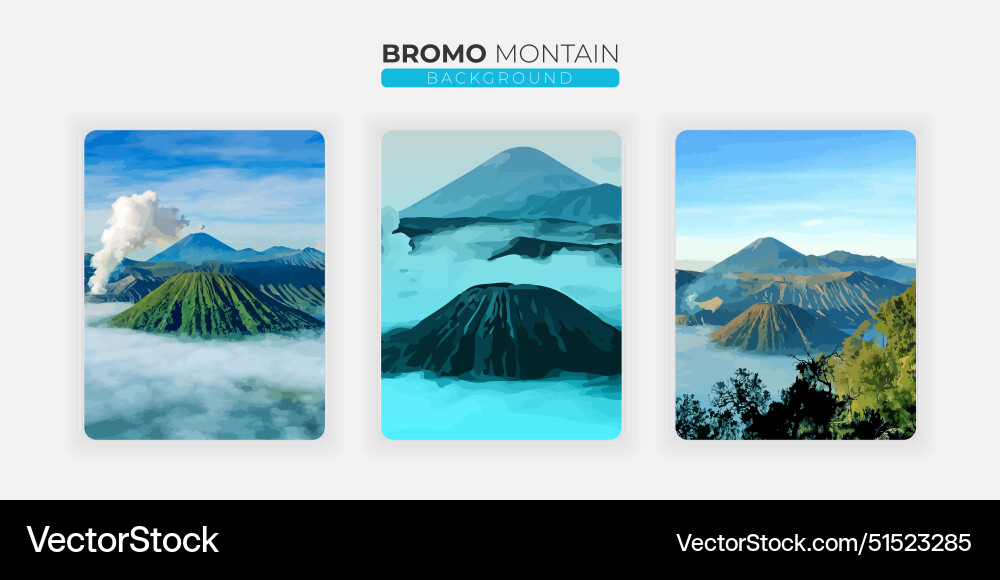 A view of mount bromo background Royalty Free Vector Image