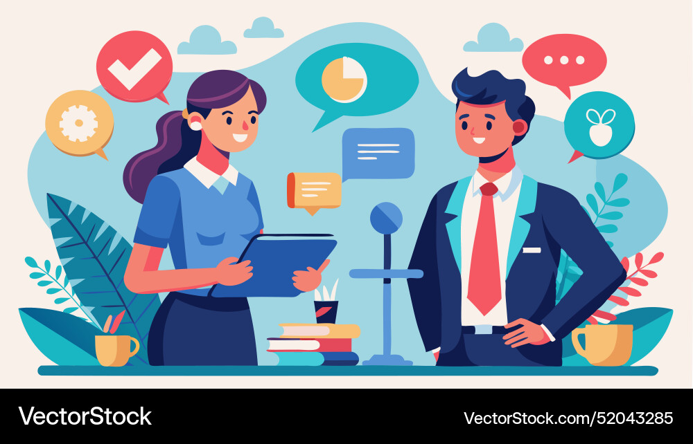 Business discussion Royalty Free Vector Image - VectorStock