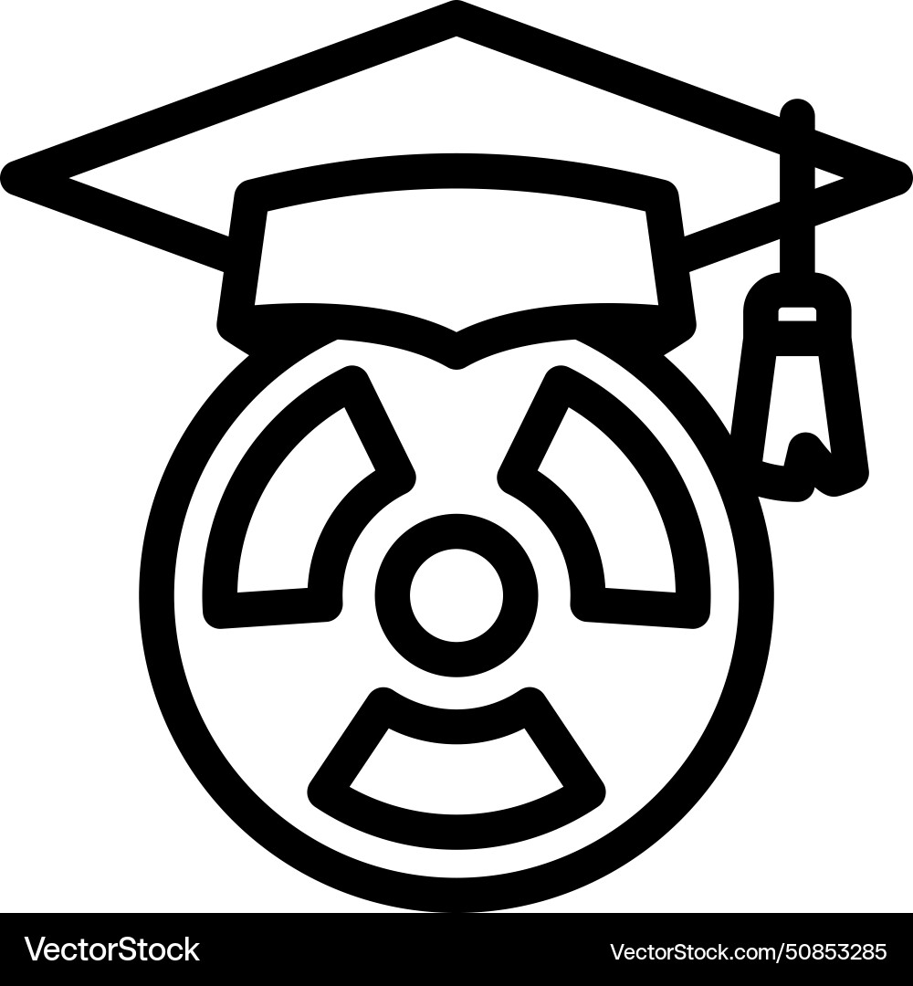 Energy education nuclear line icon Royalty Free Vector Image