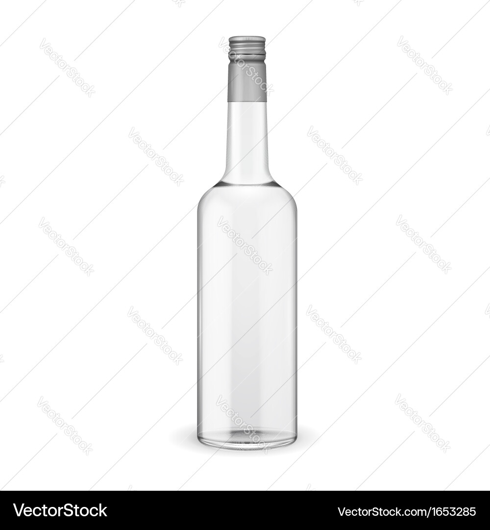 Glass vodka bottle with screw cap Royalty Free Vector Image