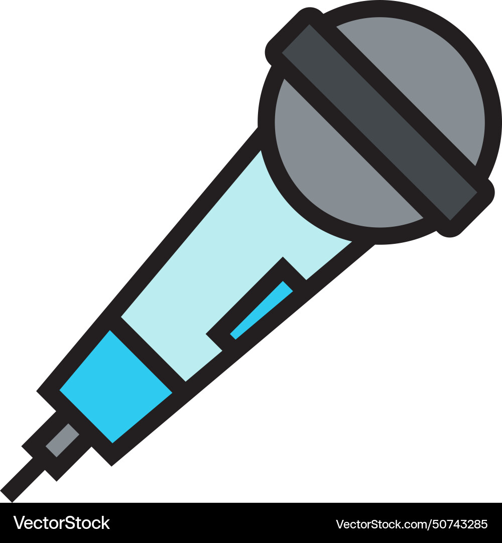 Microphone color icon karaoke singing device Vector Image