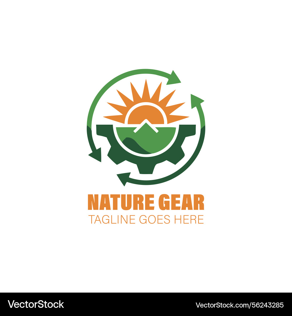 Nature gear logo Royalty Free Vector Image - VectorStock