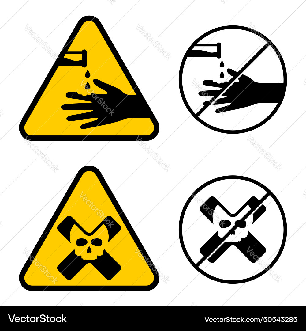 Non-corrosive and no harmful components signs Vector Image