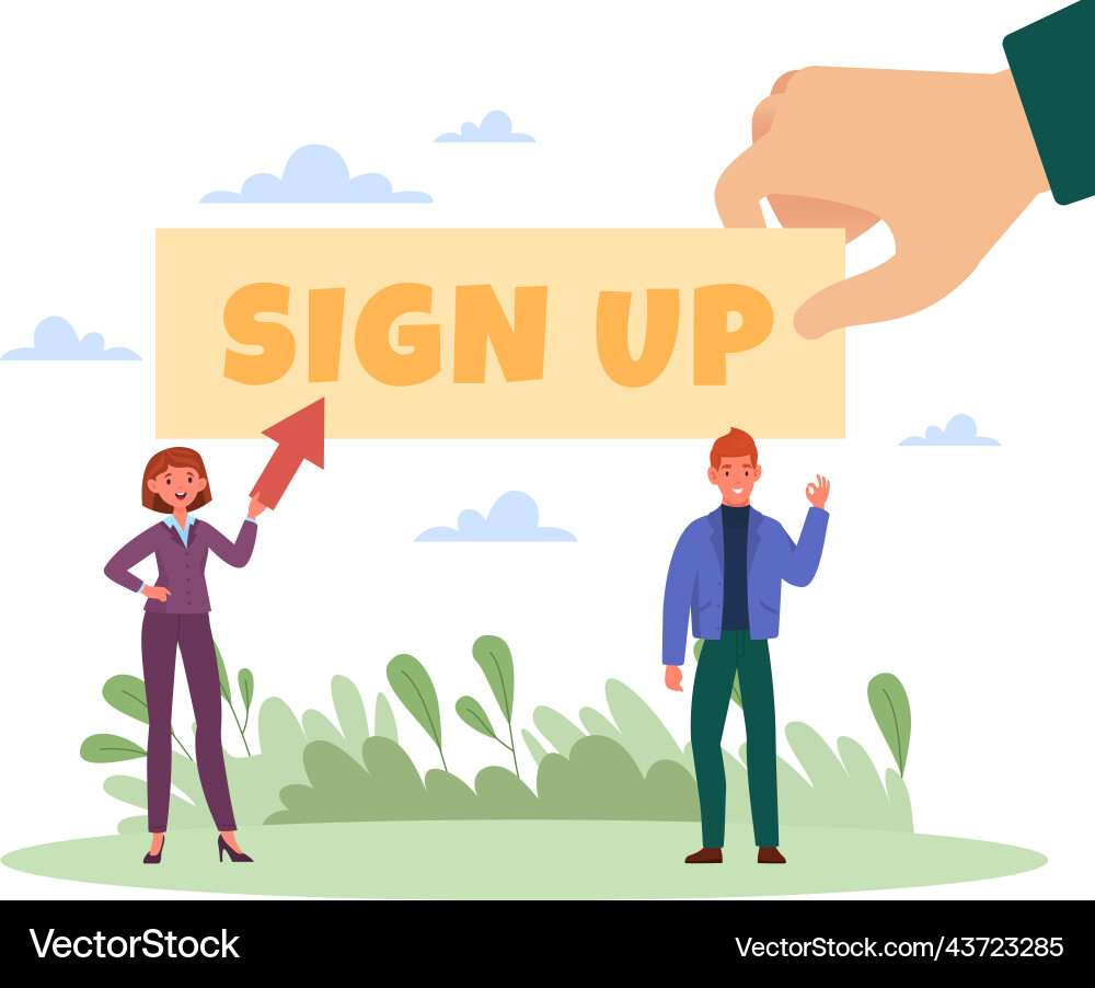 Online registration account creation Royalty Free Vector