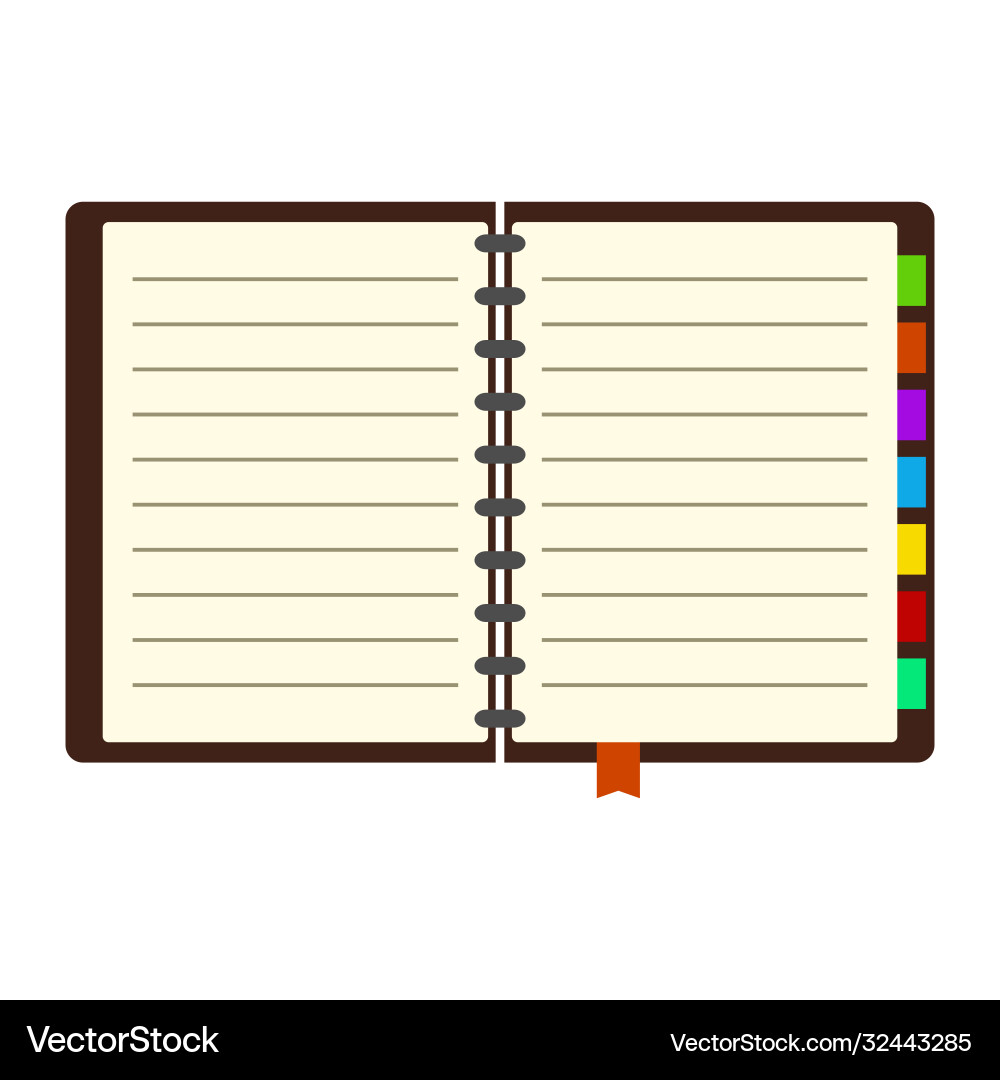 Open notebook icon isolated on white background Vector Image