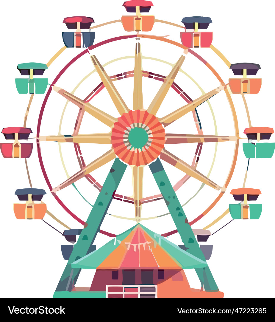 Panoramic Carnival Ferris Wheel Royalty Free Vector Image