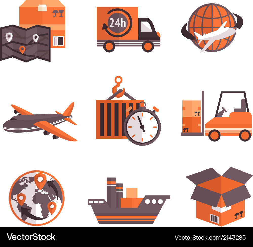 Shipping Logistics Icons Set Royalty Free Vector Image