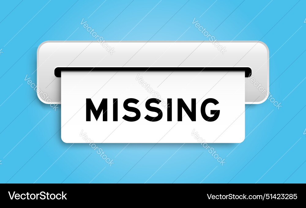 White coupon banner with word missing from Vector Image