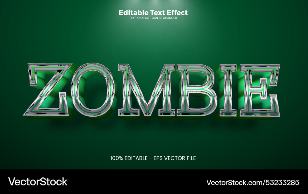 Zombie editable text effect in modern trend style Vector Image