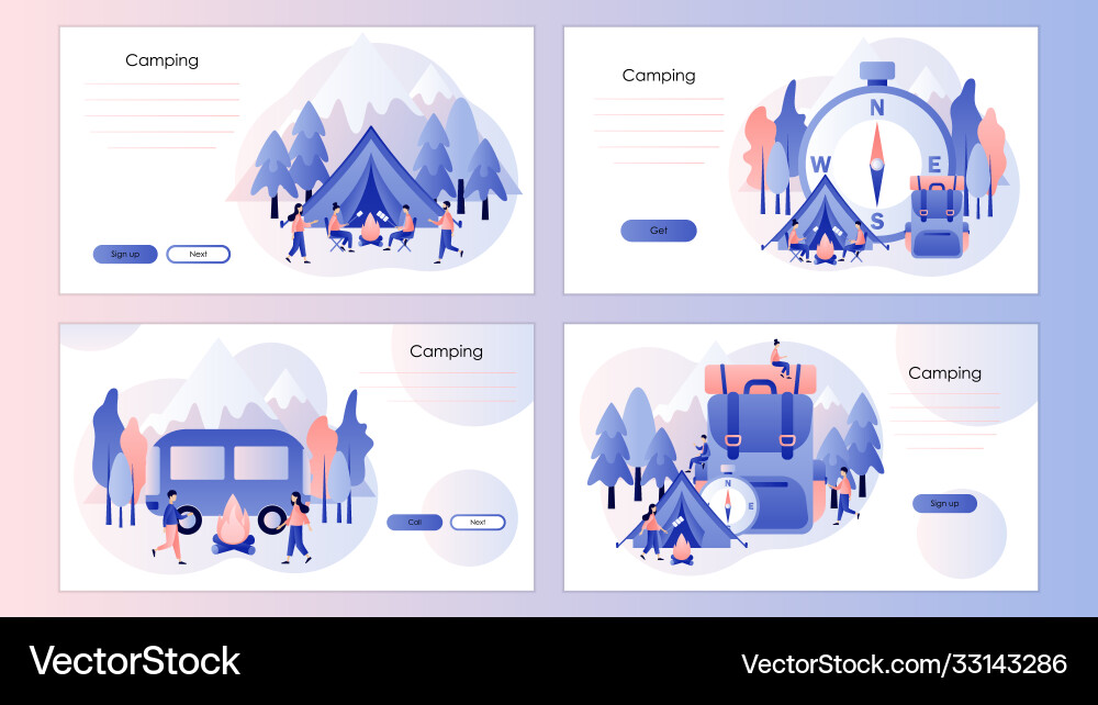 Camping concept nature tourism summer camp Vector Image