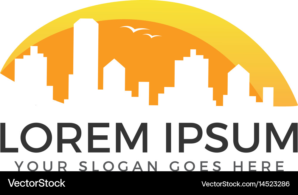 City building logo design Royalty Free Vector Image