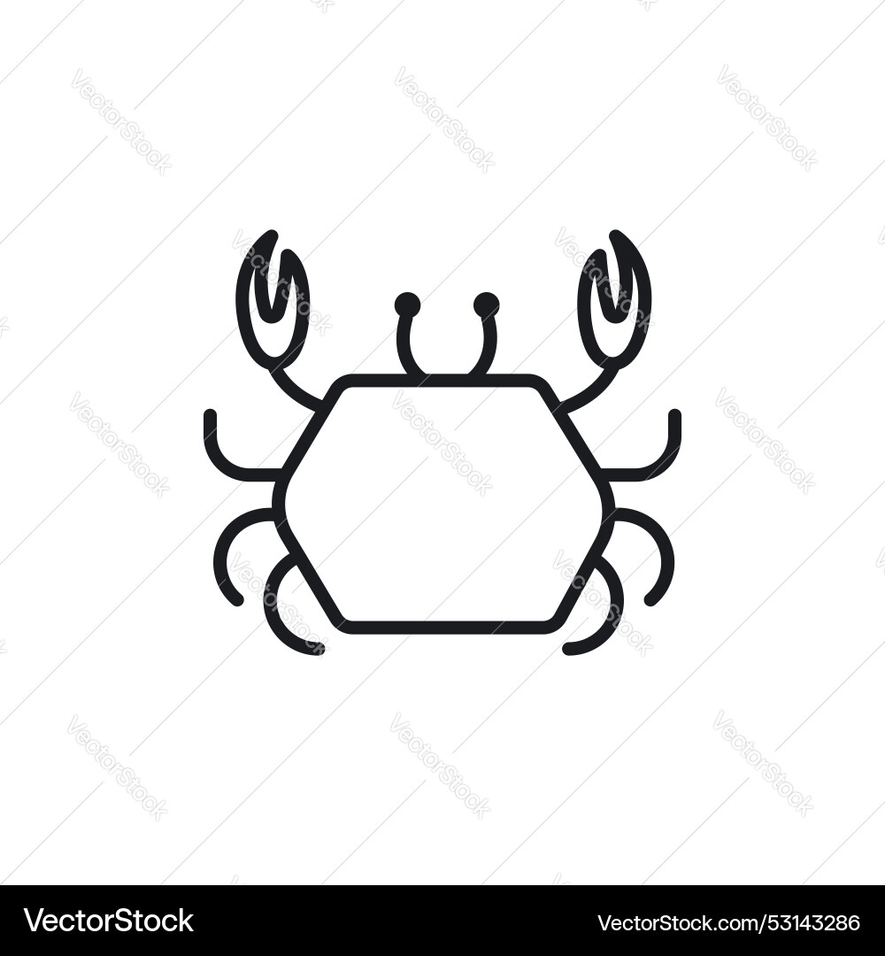 Crab icon symbol on white background Royalty Free Vector