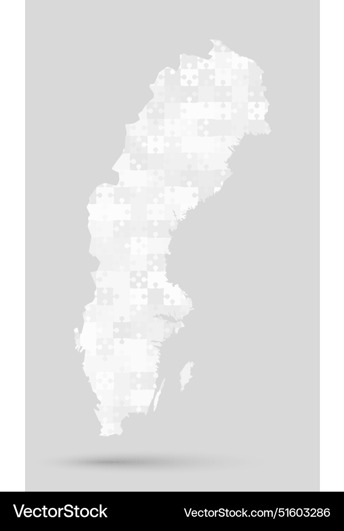 Creative map sweden from grey puzzle jigsaw Vector Image