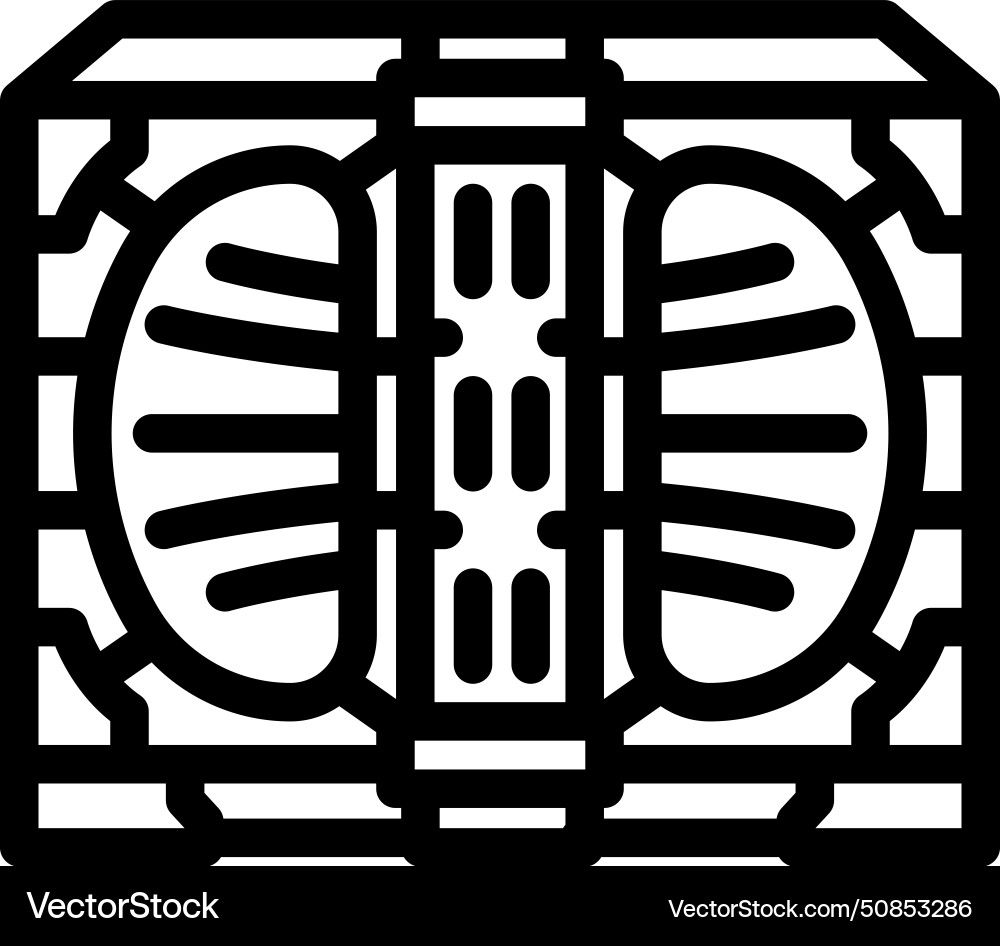 Fusion experiment nuclear energy line icon Vector Image