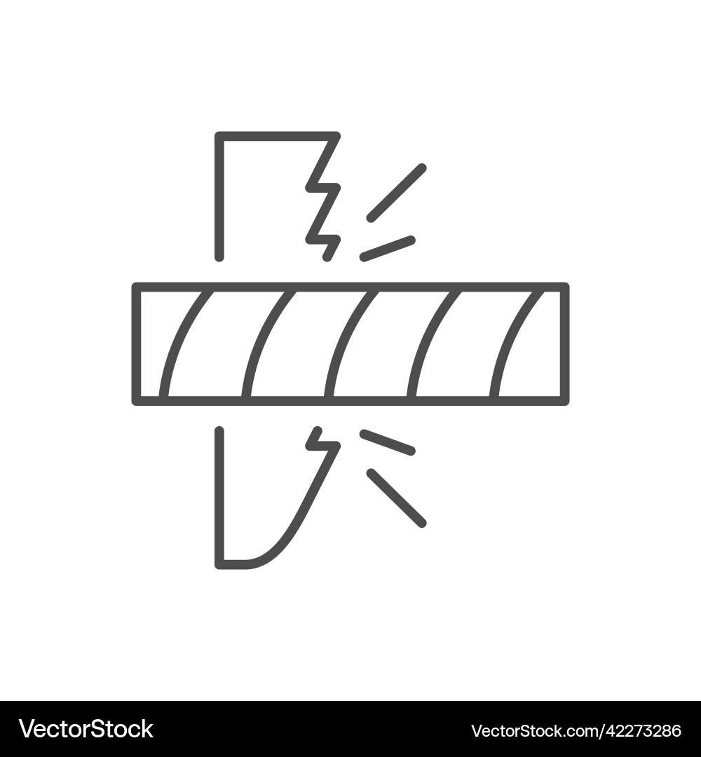Log cutting line outline icon Royalty Free Vector Image