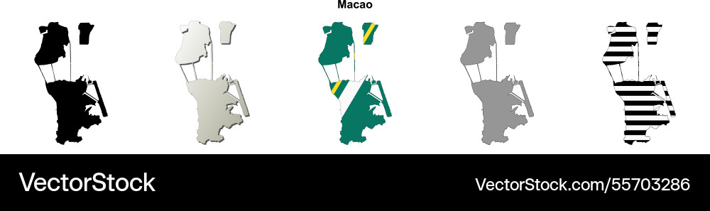 Macao outline map Royalty Free Vector Image - VectorStock