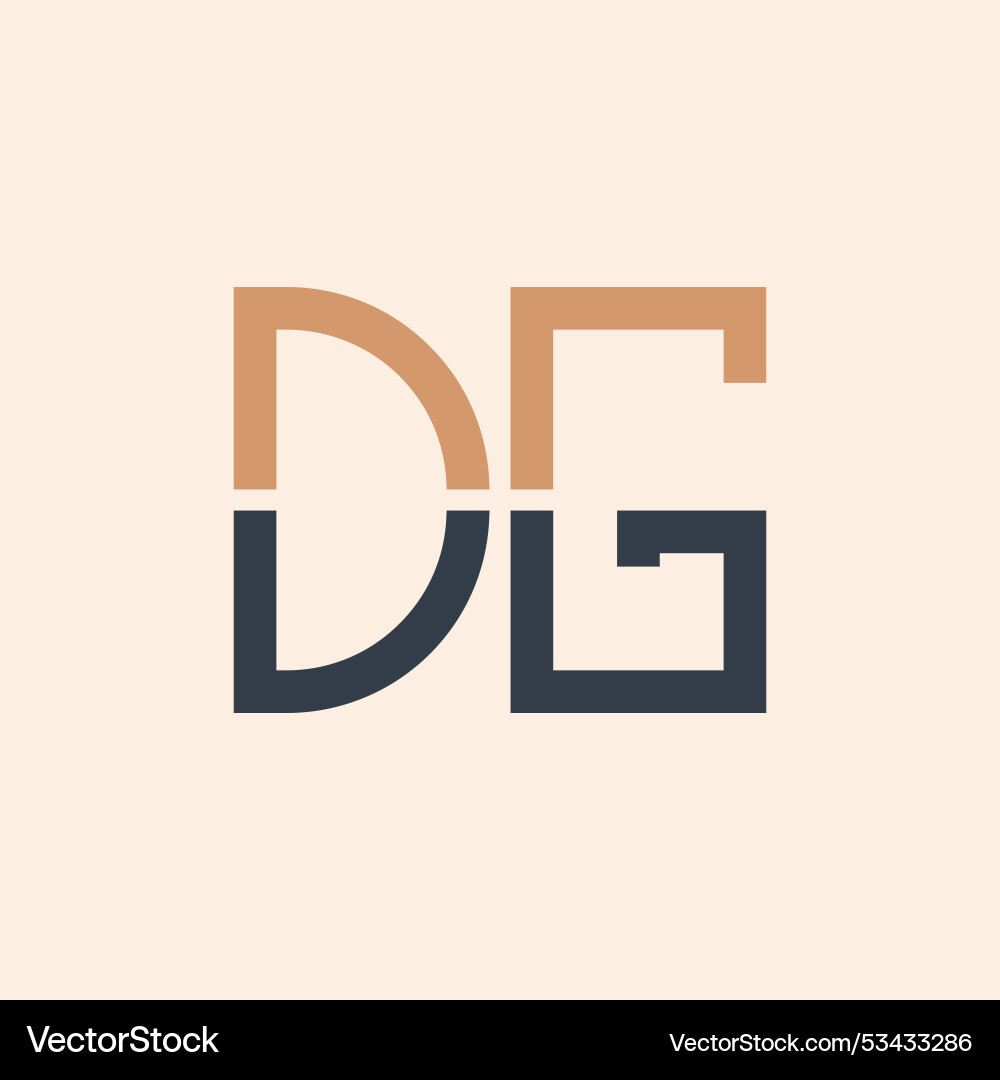 Modern dg letter logo design creative Royalty Free Vector