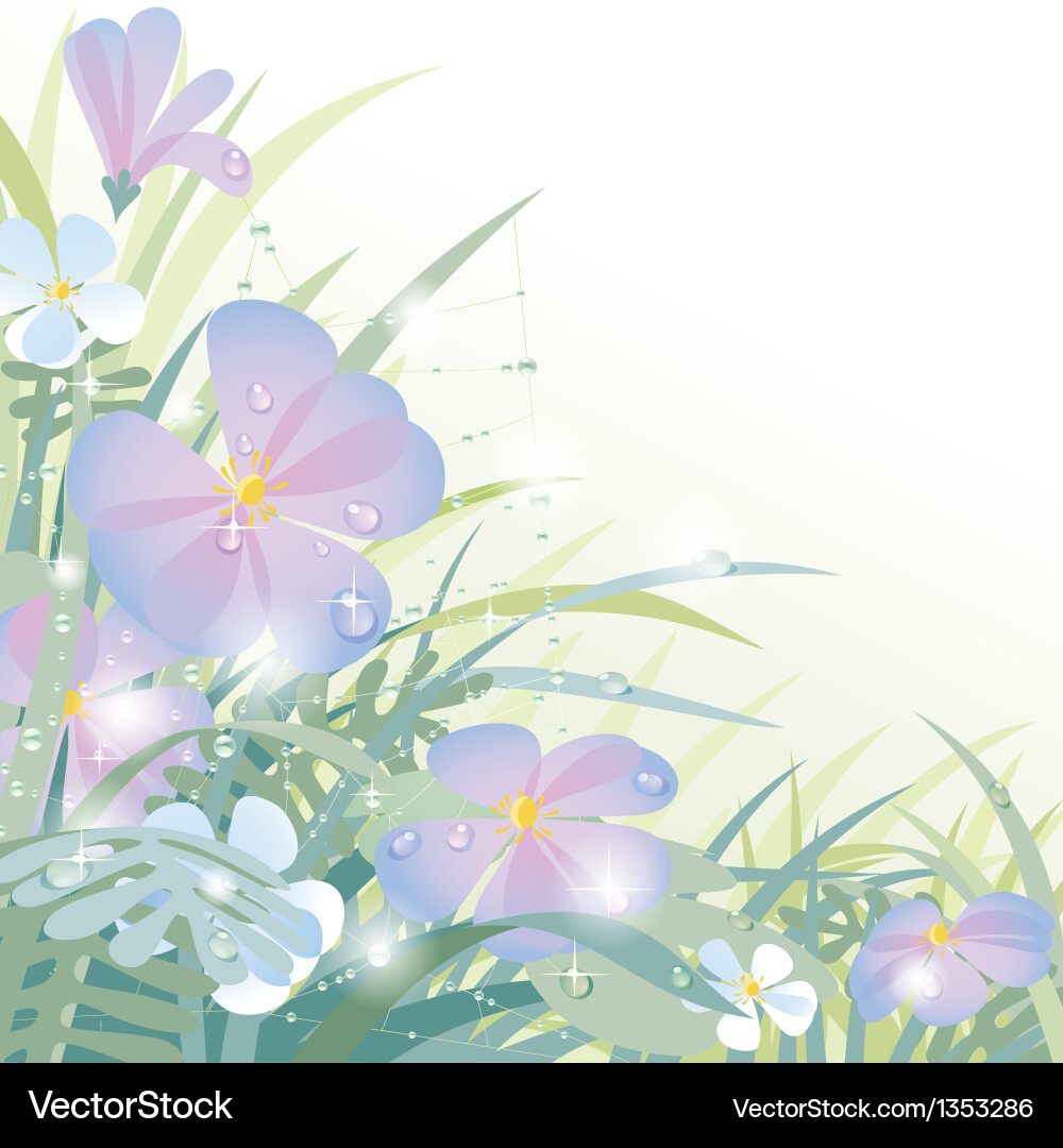 Morning flowers Royalty Free Vector Image - VectorStock