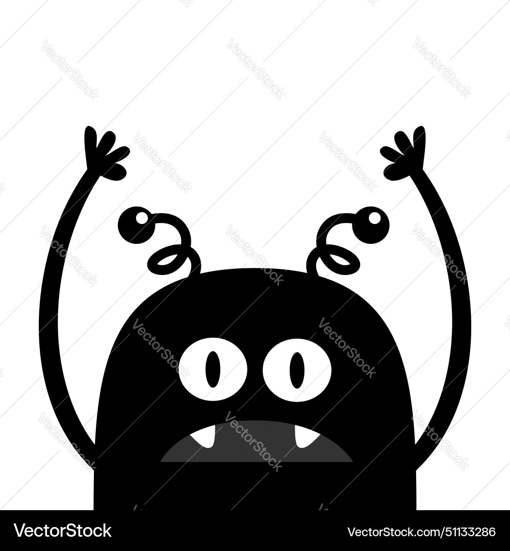 Peeking monster face head icon happy halloween Vector Image