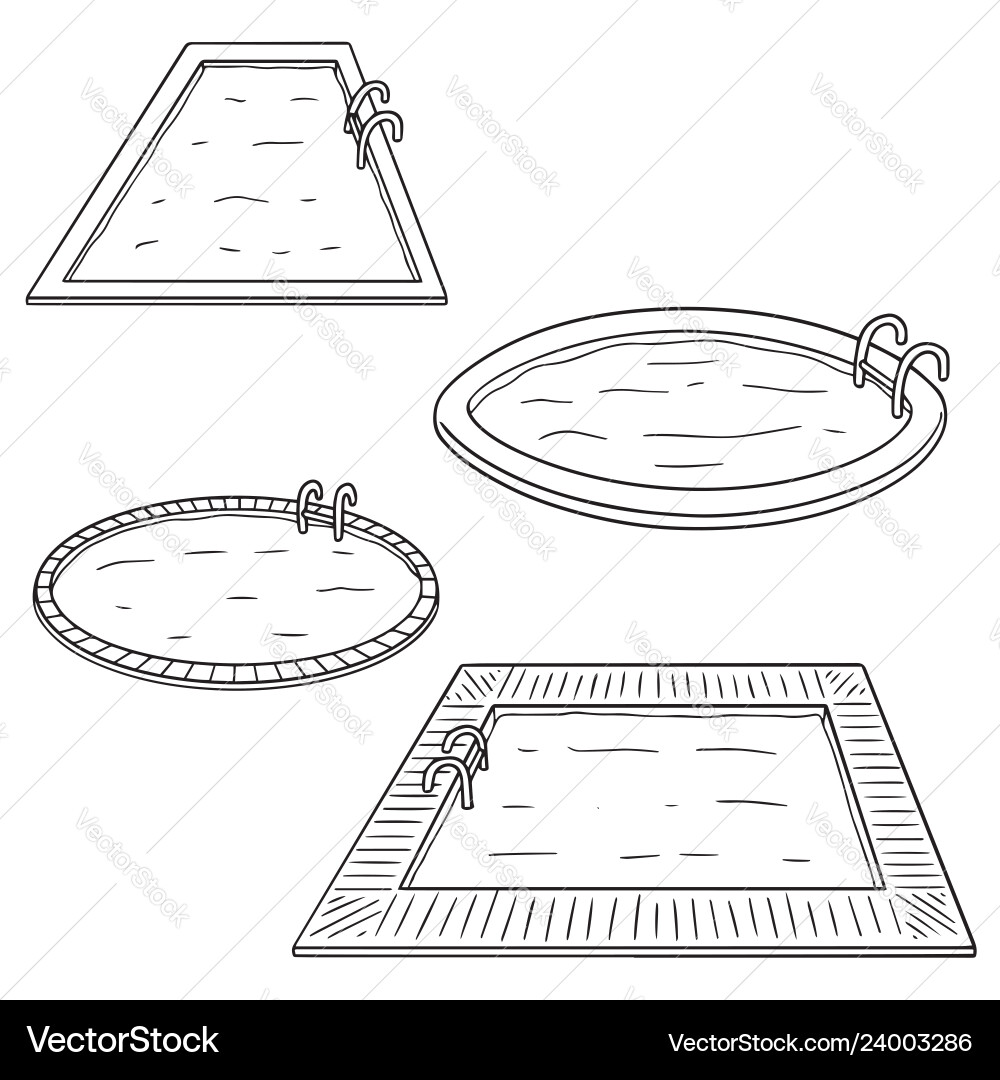 Set of swimming pool Royalty Free Vector Image