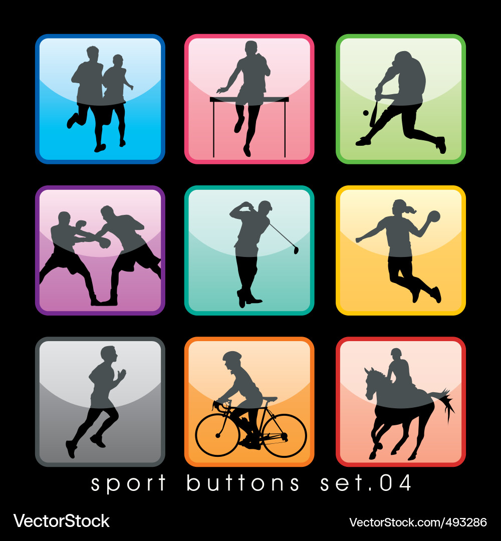 Sport buttons 04 Royalty Free Vector Image - VectorStock