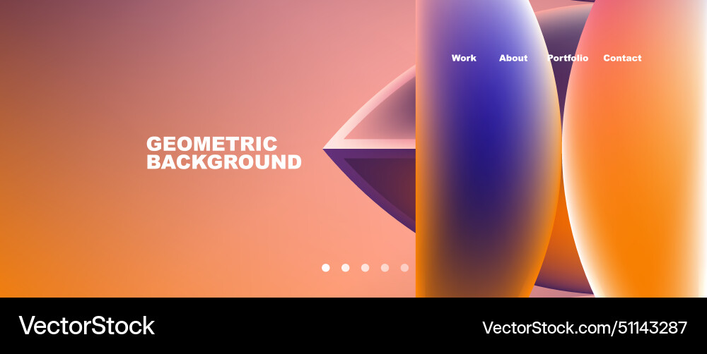 Fluid geometric background in purple orange Vector Image