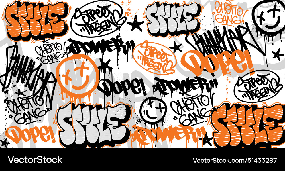 Graffiti wall art Royalty Free Vector Image - VectorStock