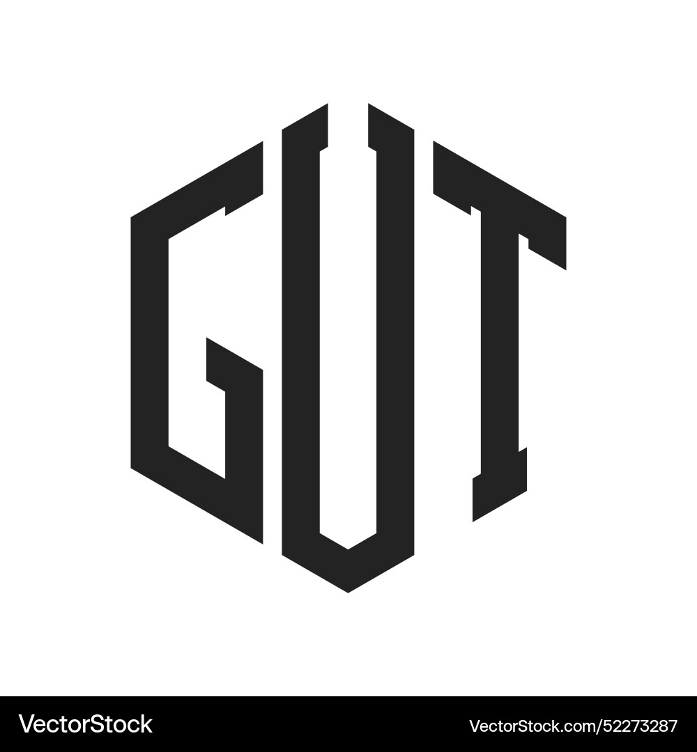 Gut logo design initial letter monogram Royalty Free Vector