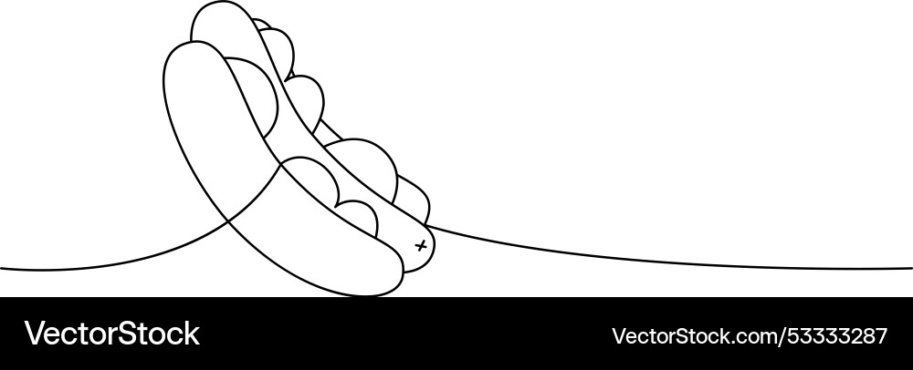Hot dog one line continuous drawing american Vector Image