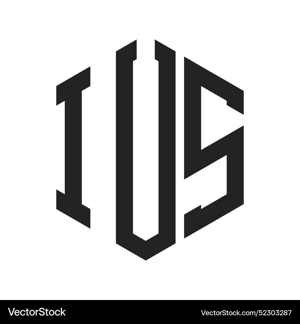 Ius logo design initial letter monogram Royalty Free Vector