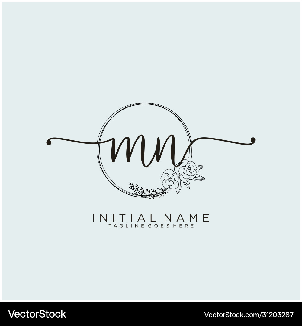 Letter initial mn beauty monogram and elegant Vector Image