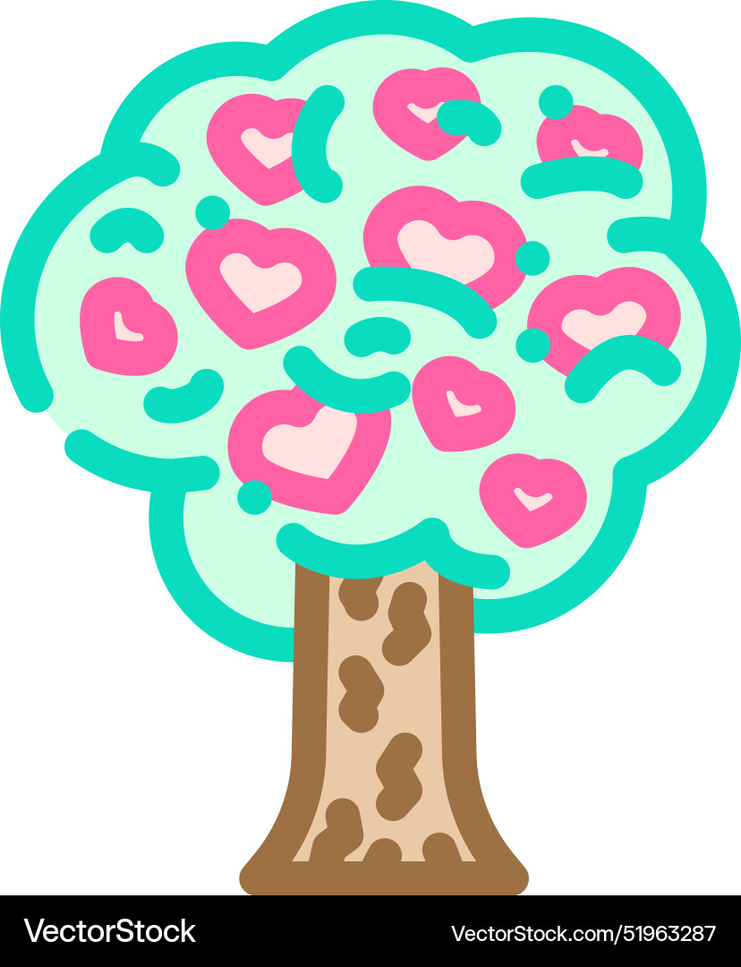 Love tree color icon Royalty Free Vector Image