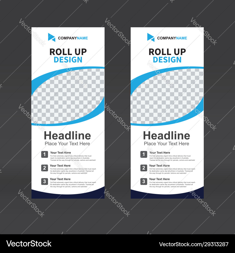 Roll up banner vertical design template Royalty Free Vector